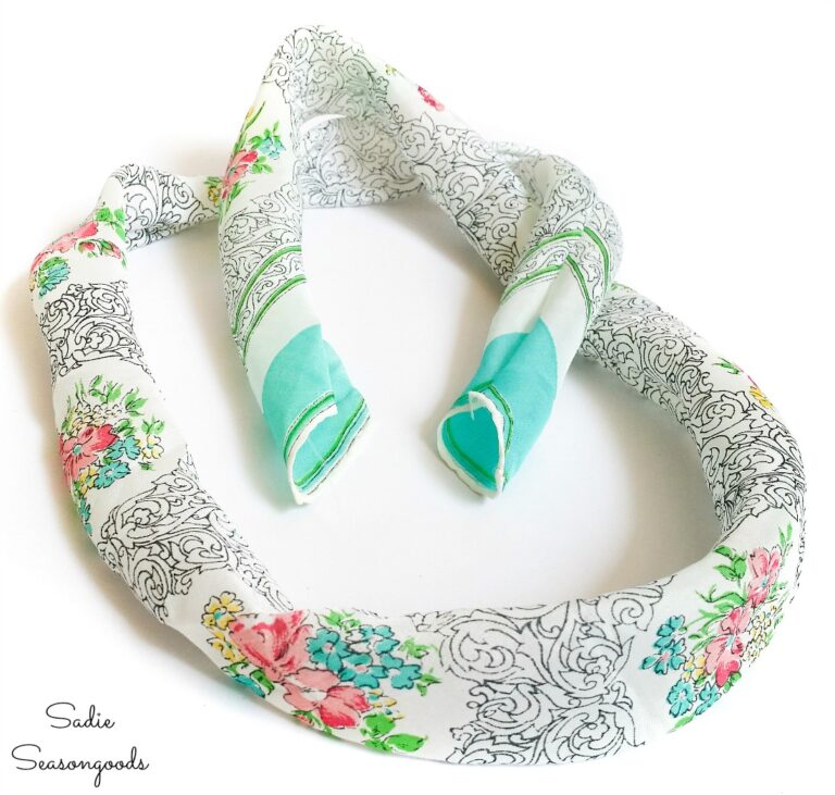 Make Your Own Necklace with Scarf Material and Large Beads