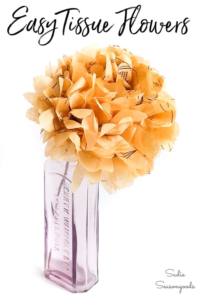 DIY Tissue Paper Flowers from Vintage Sewing Patterns