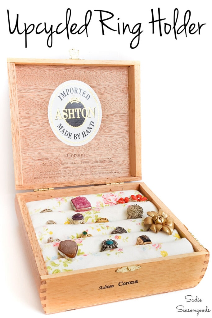 DIY Ring Holder in a Vintage Cigar Box