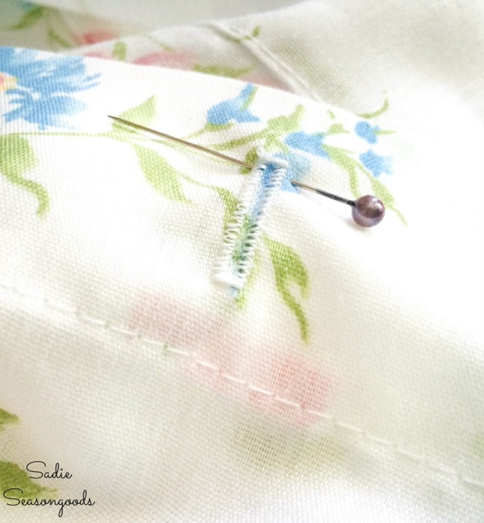 Floral Shower Curtain from Vintage Bed Sheets