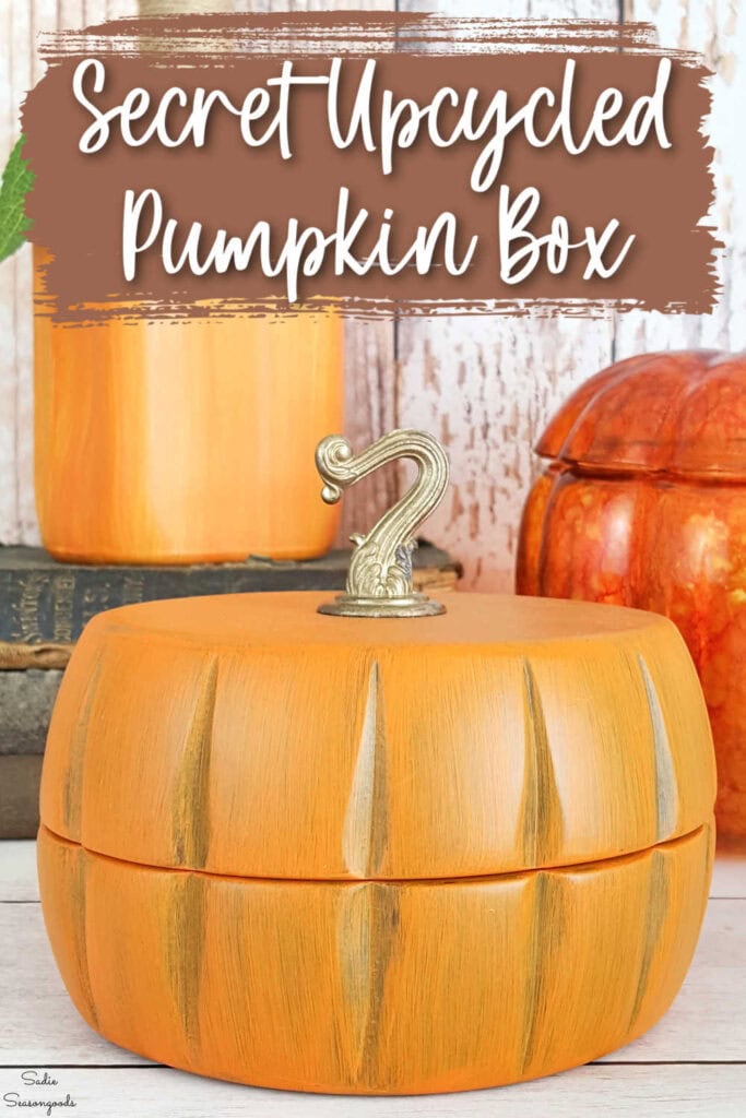 Wooden Pumpkin Decor and Trinket Box from Vintage Salad Bowls