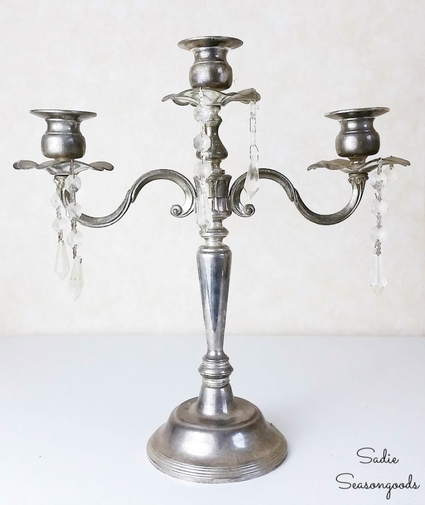 Silver Candelabra as a Jewelry Tree Stand for Elegant Organization