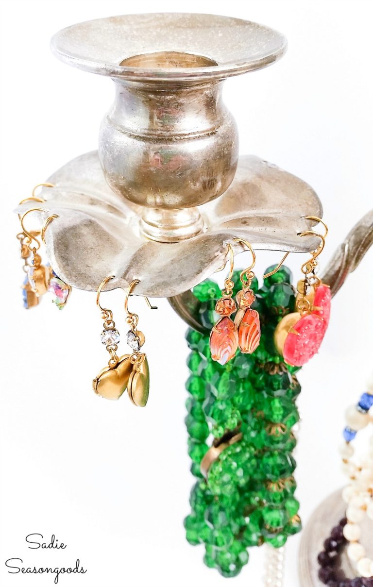 Silver Candelabra as a Jewelry Tree Stand for Elegant Organization