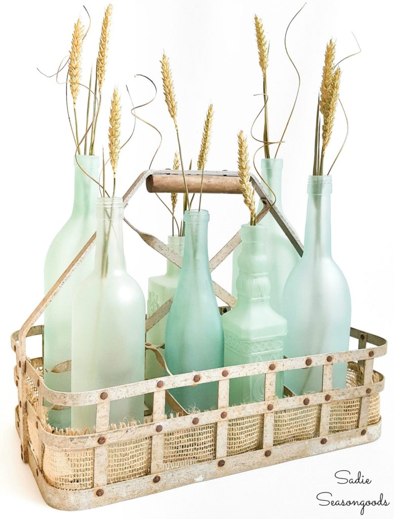 Sea Glass Bottles from Empty Wine Bottles for Coastal Decor
