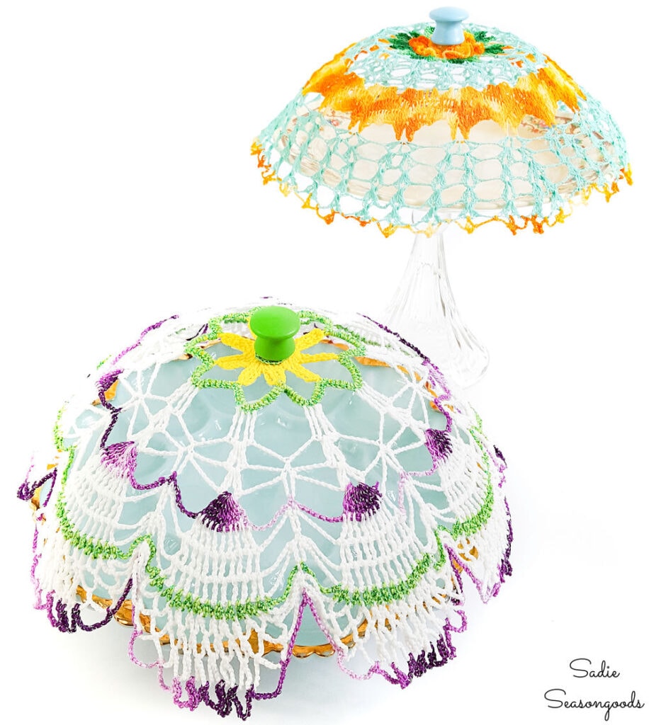 Plate Cloche or Dinner Plate Cover from a Vintage Doily