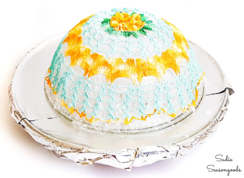 Plate Cloche or Dinner Plate Cover from a Vintage Doily