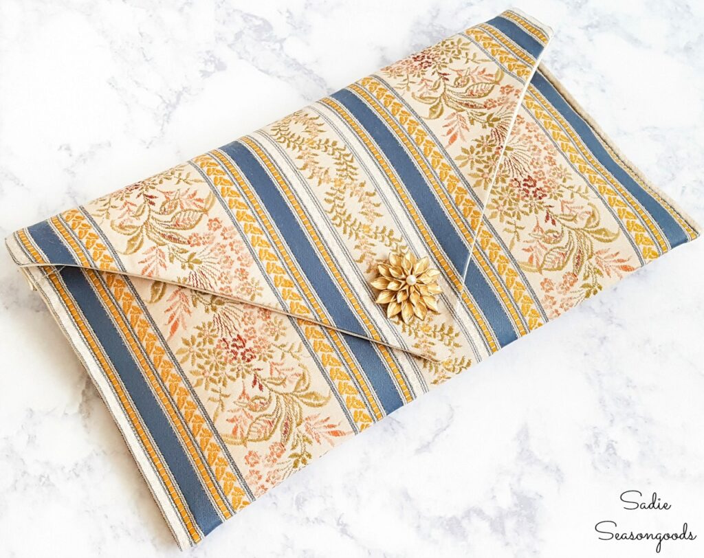 Making an Envelope Clutch or Small Handbag from a Table Runner