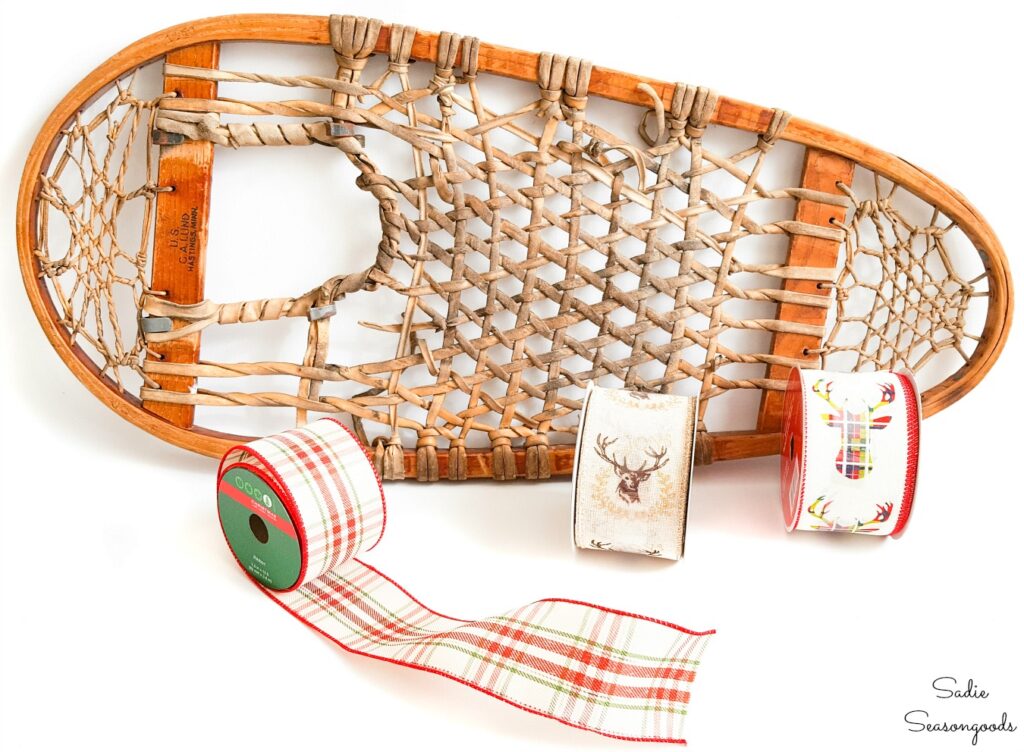 Vintage Snow Shoe as a Rustic Christmas Wreath