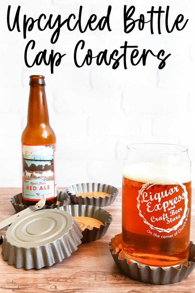 Bottle Cap Coasters from Tartlet Tins as a DIY Father's Day Gift