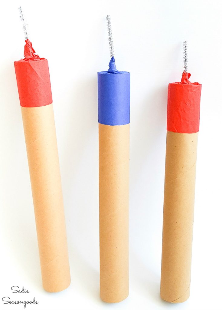 Fake Firecrackers from Craft Tubes for Independence Day