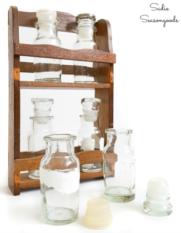 Magic Potion Bottles for Halloween from a Vintage Spice Rack