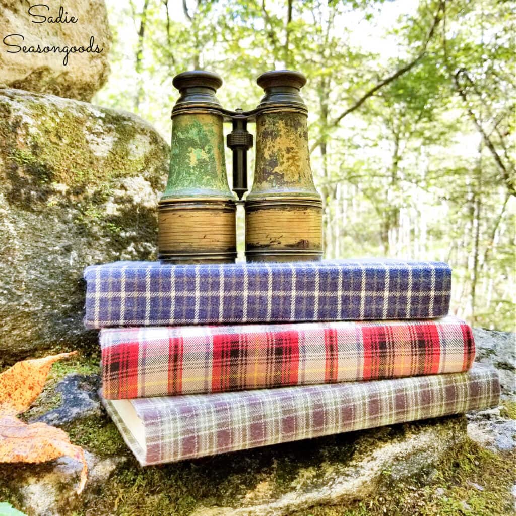 Fabric Covered Books with Flannel Shirts for Cozy Home Decor