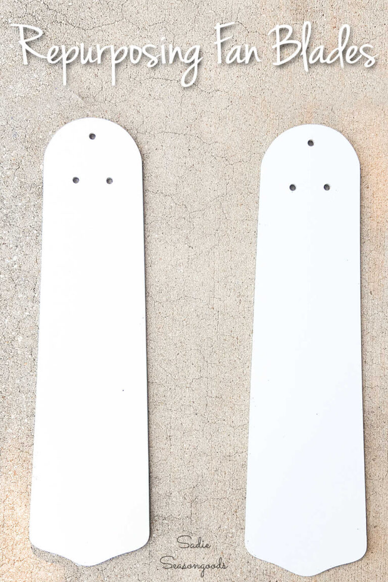 Outdoor Ghost Decorations from Repurposed Ceiling Fan Blades