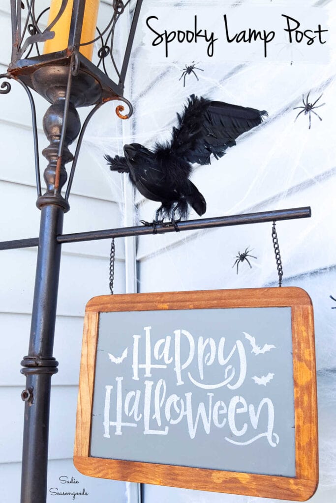 Halloween Lamp Post for Hitchcock-Inspired Porch Decor!