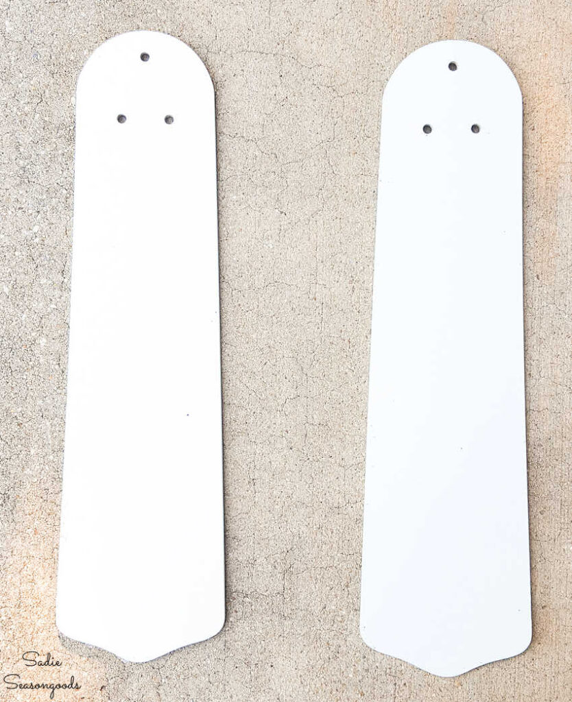 Outdoor Ghost Decorations from Repurposed Ceiling Fan Blades