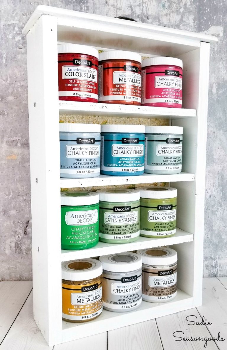 Craft Paint Storage with Wooden Drawers