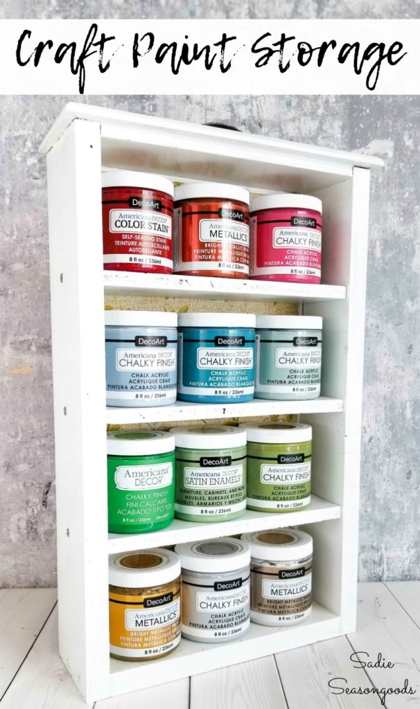 Craft Paint Storage with Wooden Drawers