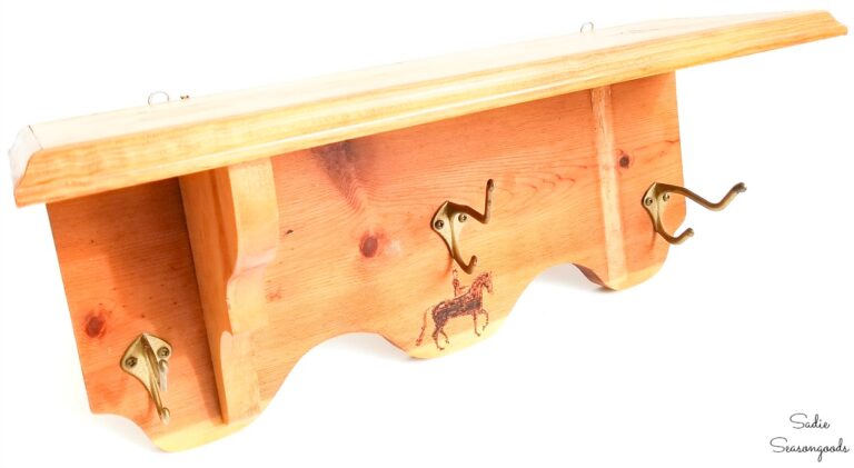 DIY Hall Tree from a Hanging Gun Rack for Entryway Storage