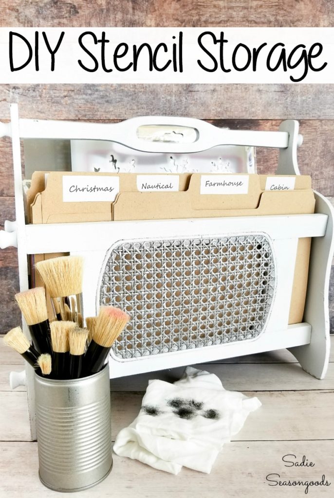 Upcycling a Vintage Magazine Holder for Stencil Storage