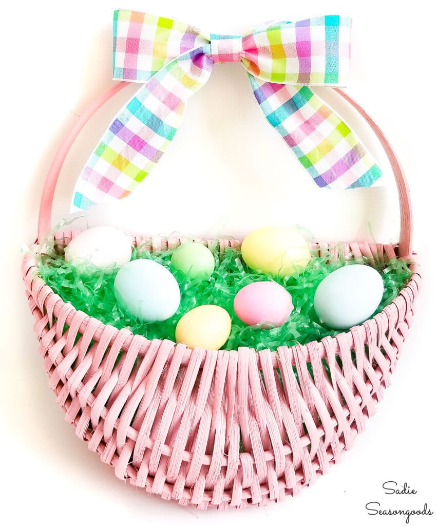 Easter Door Decorations with an Easter Basket Wreath