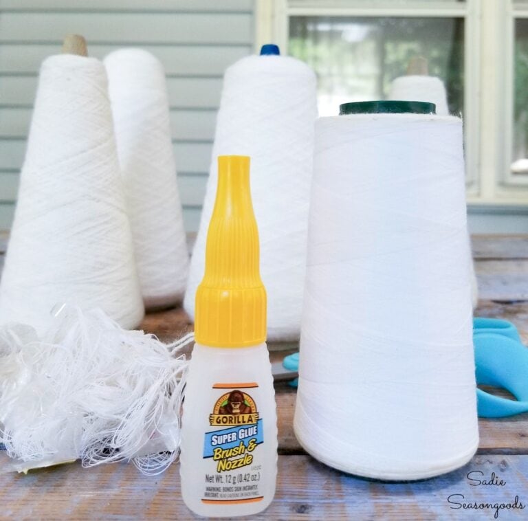 Candy Corn Decorations from Thread Cones