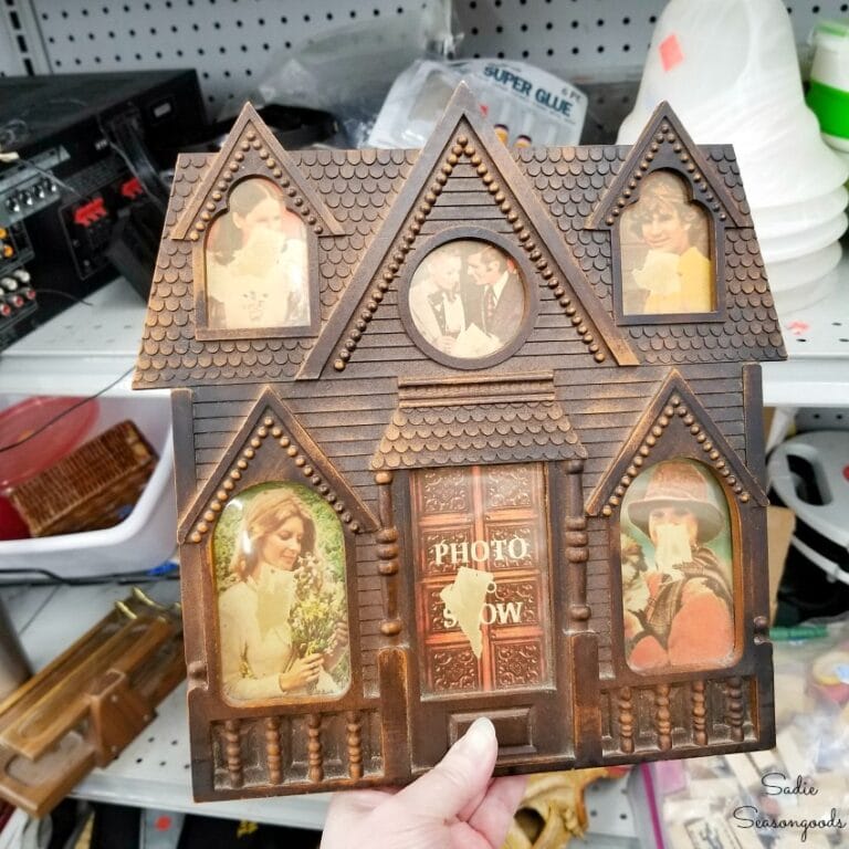 Haunted House Decor from a House Shaped Picture Frame