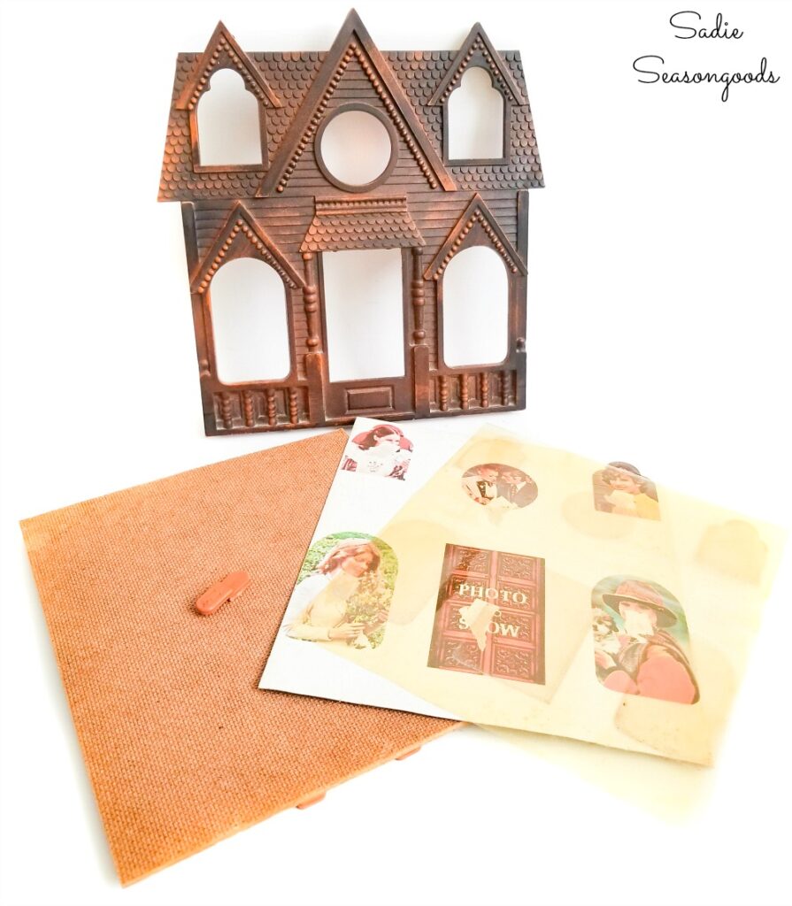 Haunted House Decor from a House Shaped Picture Frame