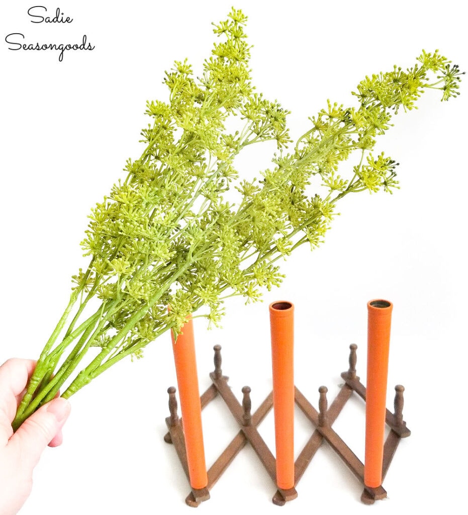 Decorative Carrots from Vintage Bobbins for a Farmhouse Easter