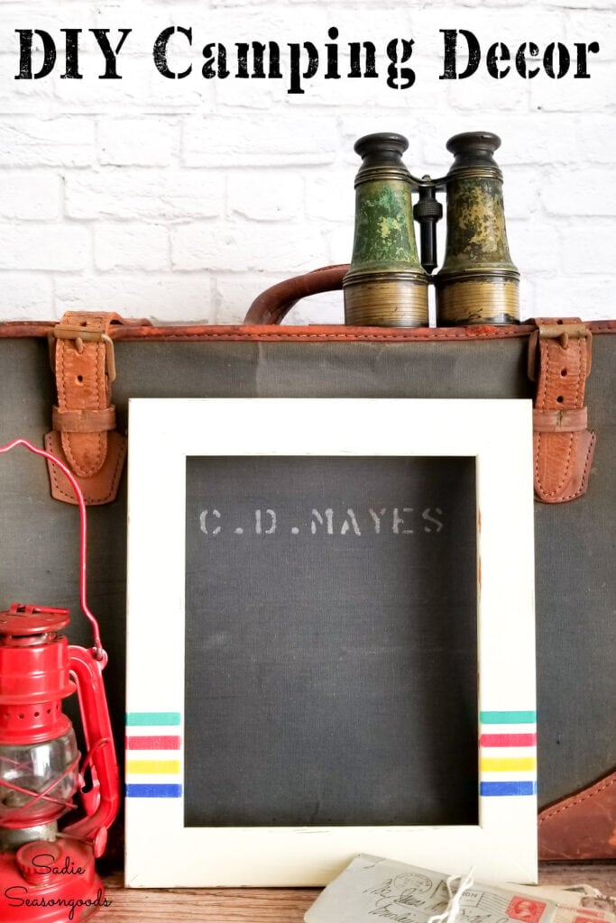 Camping Decor for Summer with Repurposed Picture Frames