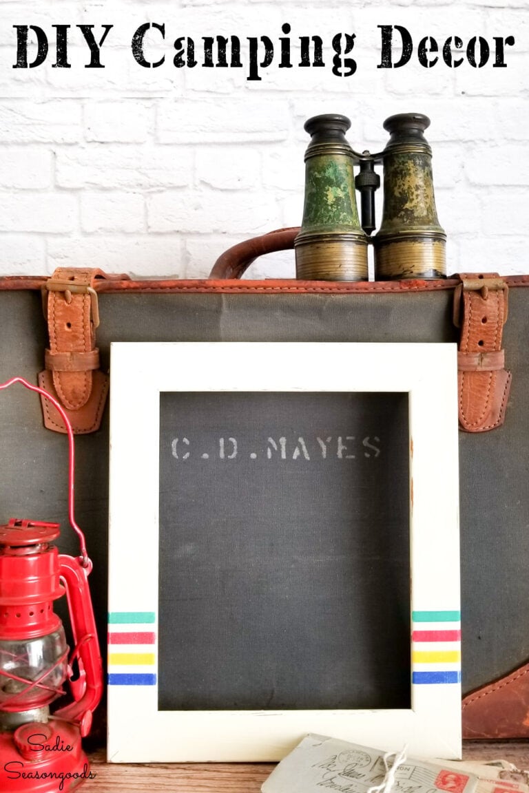 Camping Decor for Summer with Repurposed Picture Frames