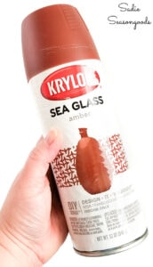 Decorating for Fall with Amber Glass Bottles with a Two-Tone Twist!