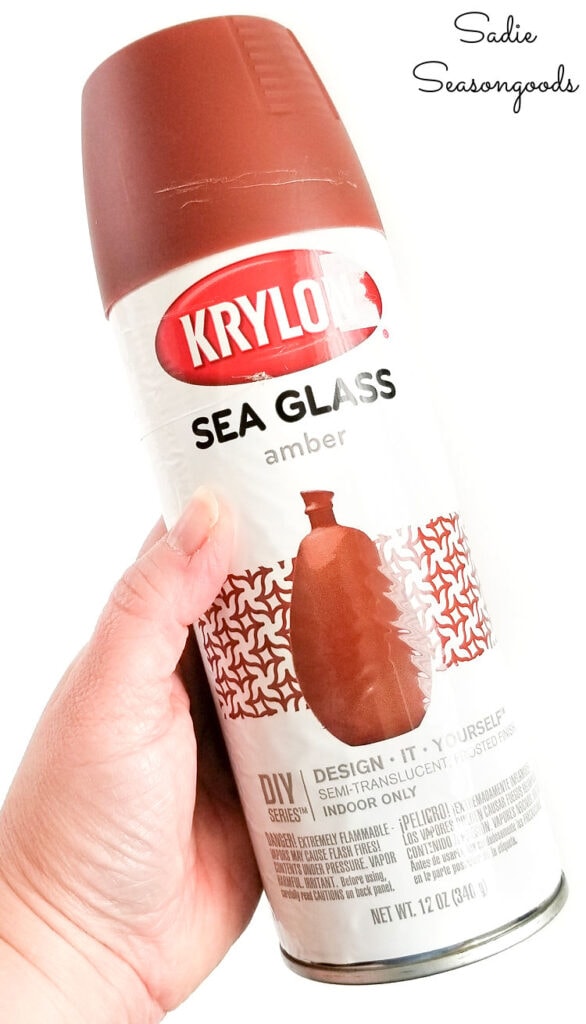 Decorating for Fall with Amber Glass Bottles with a Two-Tone Twist!