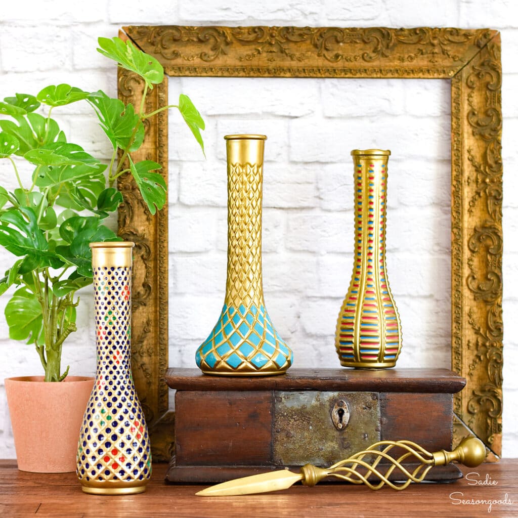 Thrift Store Makeovers and Upcycle Ideas for Glass Flower Vases