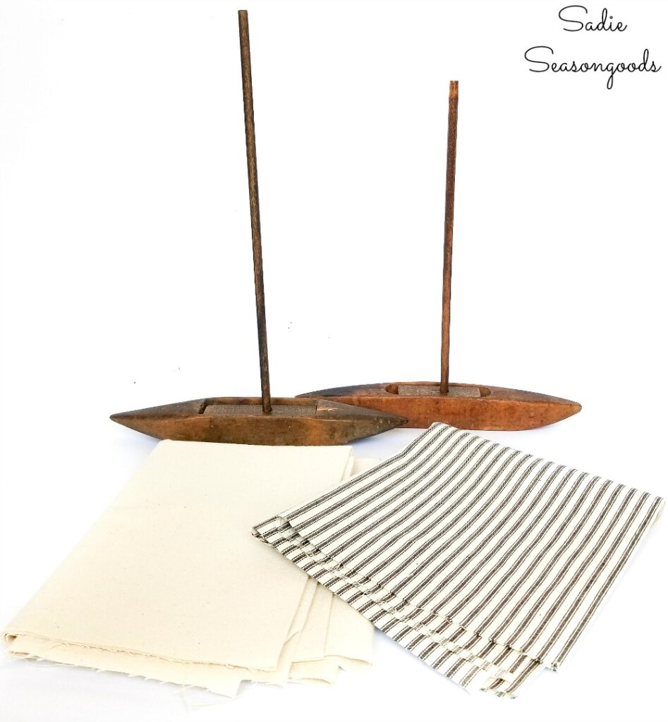 Sailboat Decor from a Weaving Shuttle for Rustic Nautical Decor