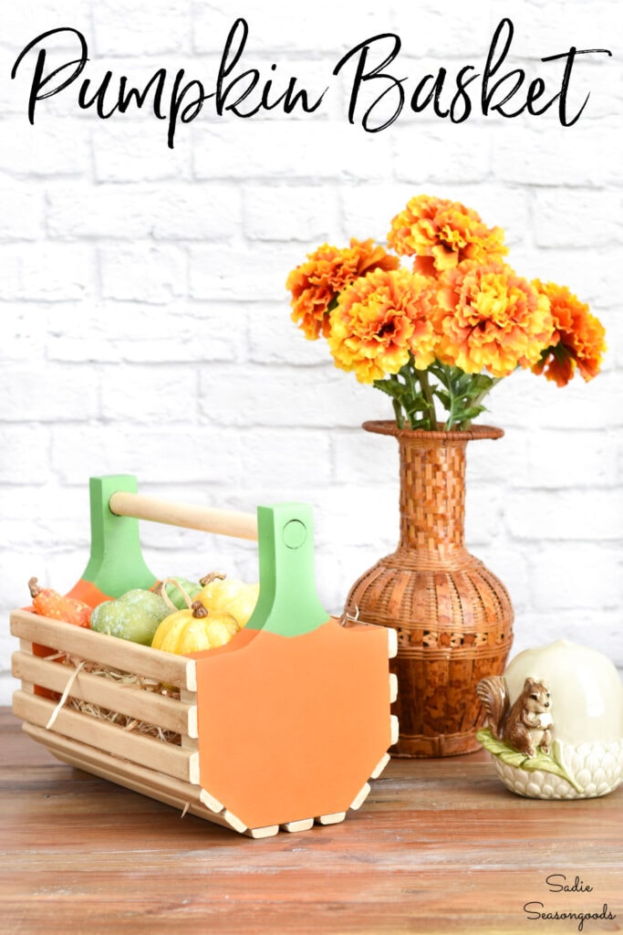 Pumpkin Basket for Fall Decor and a Table Centerpiece