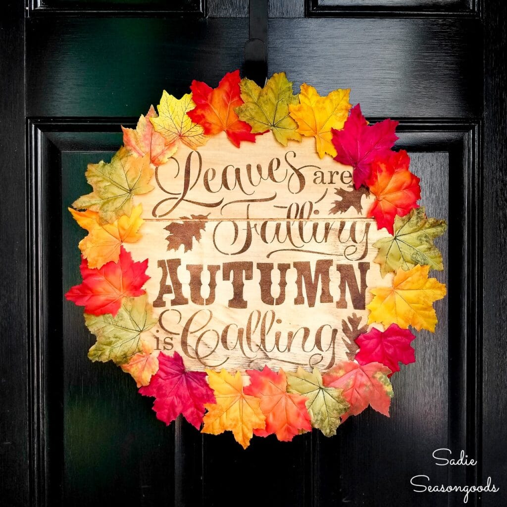 Upcycling Projects for Fall Wreath Ideas and Fall Door Wreaths
