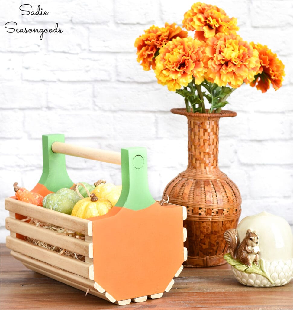 Pumpkin Basket for Fall Decor and a Table Centerpiece