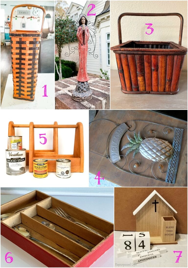 Industrial Style Decor with a Wooden Tool Caddy and Tin Cans