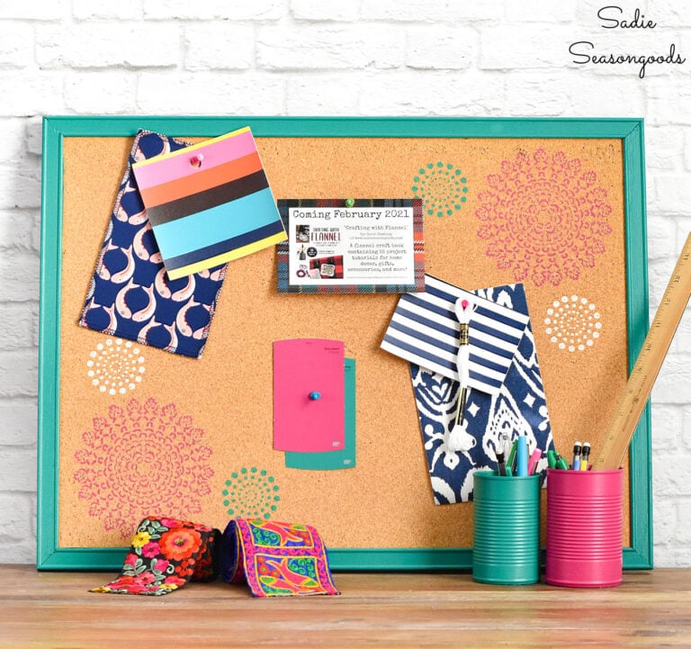 Framed Cork Board from a Picture Frame for Home Office Decor