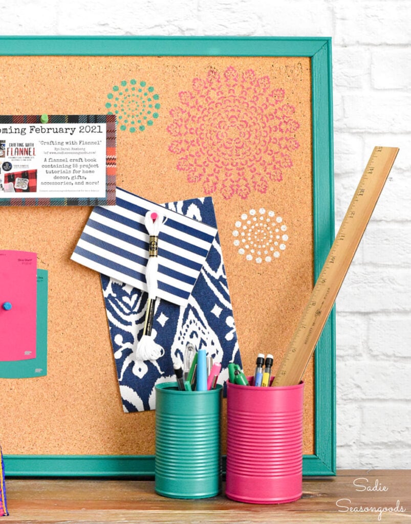 Decorative Cork Board for the Home Office and Virtual Classroom