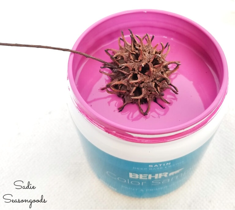 Chive Blossoms from Sweet Gum Tree Balls for a fun Nature Craft