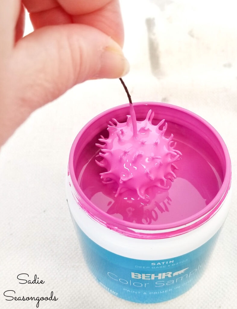 Chive Blossoms from Sweet Gum Tree Balls for a fun Nature Craft