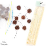 Chive Blossoms from Sweet Gum Tree Balls for a fun Nature Craft