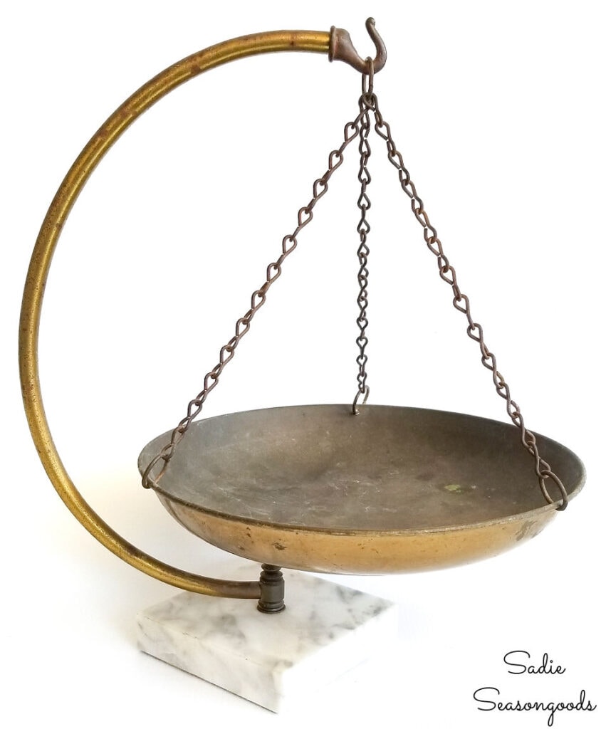 Decorative Scale or Hanging Brass Bowl for Eclectic Home Decor