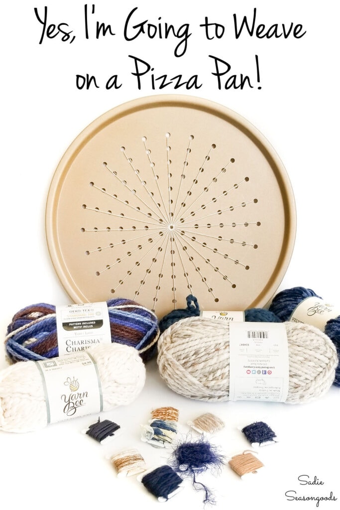Weaving in a Circle on a Pizza Pan for Modern Boho Decor