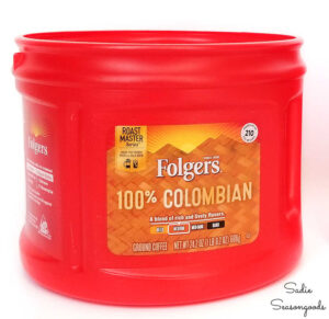 Upcycling a Coffee Canister into a Boho Planter with Cork Fabric