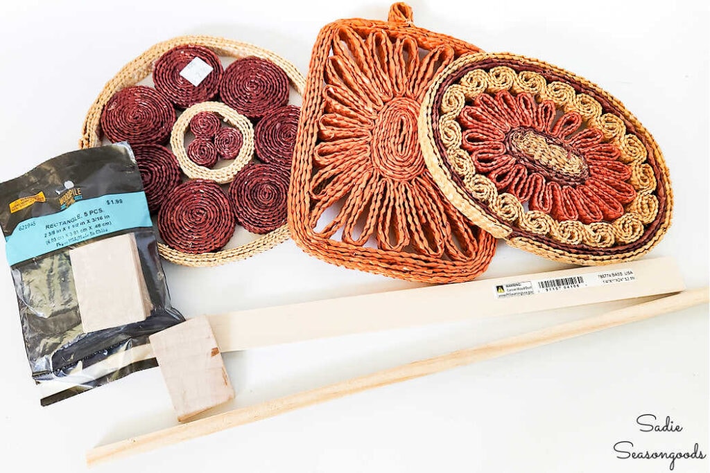 Pumpkin Decor from Straw Trivets for Boho Fall Decor