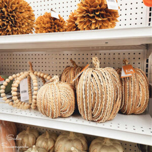 Pumpkin Decor from Straw Trivets for Boho Fall Decor