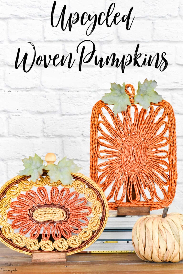 Pumpkin Decor from Straw Trivets for Boho Fall Decor