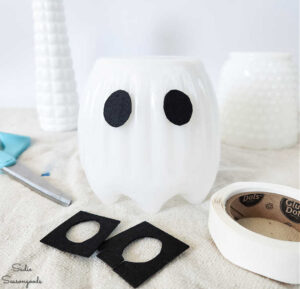 Milk Glass Vases as Halloween Ghosts: A 5-Minute Craft Project